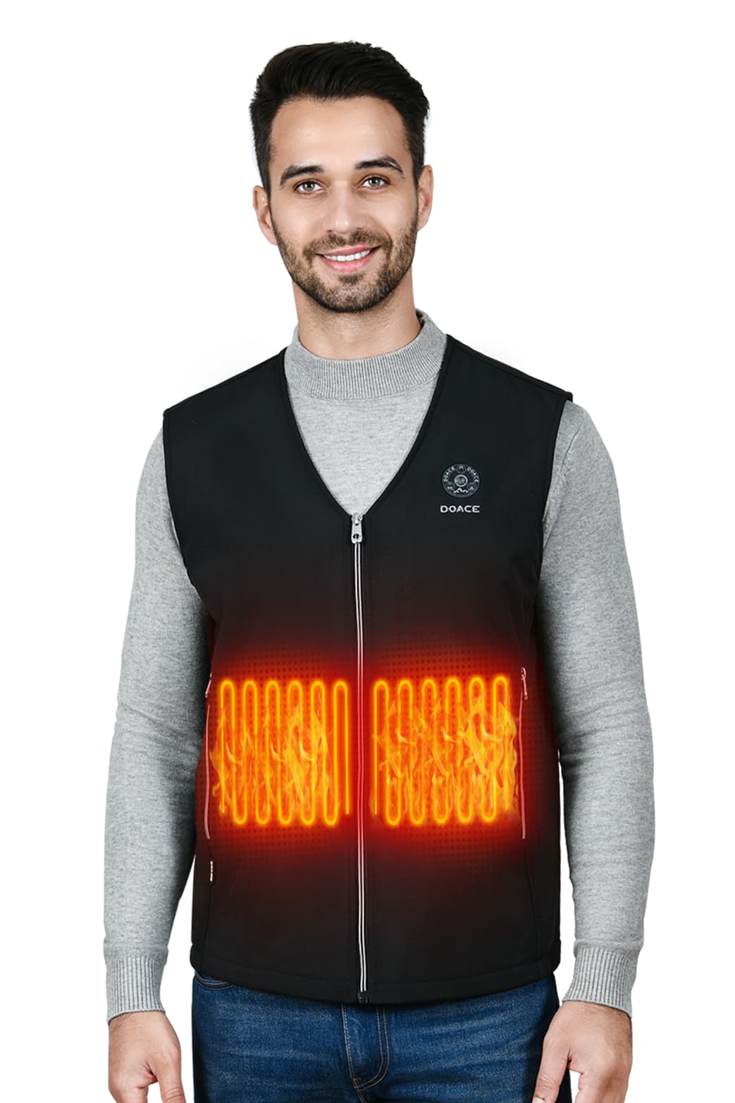 DOACE Wear Composite V-neck Heated Vest for Men & Women(Battery Not In ...